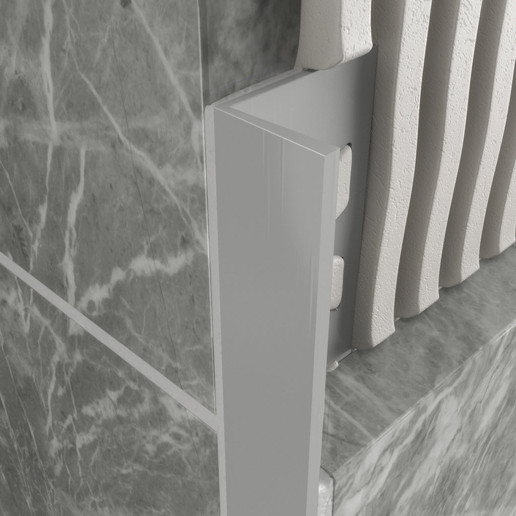 Atrim 8mm Straight Edge PVC Light Grey Tile Trim - 2.5m – Trimline Group