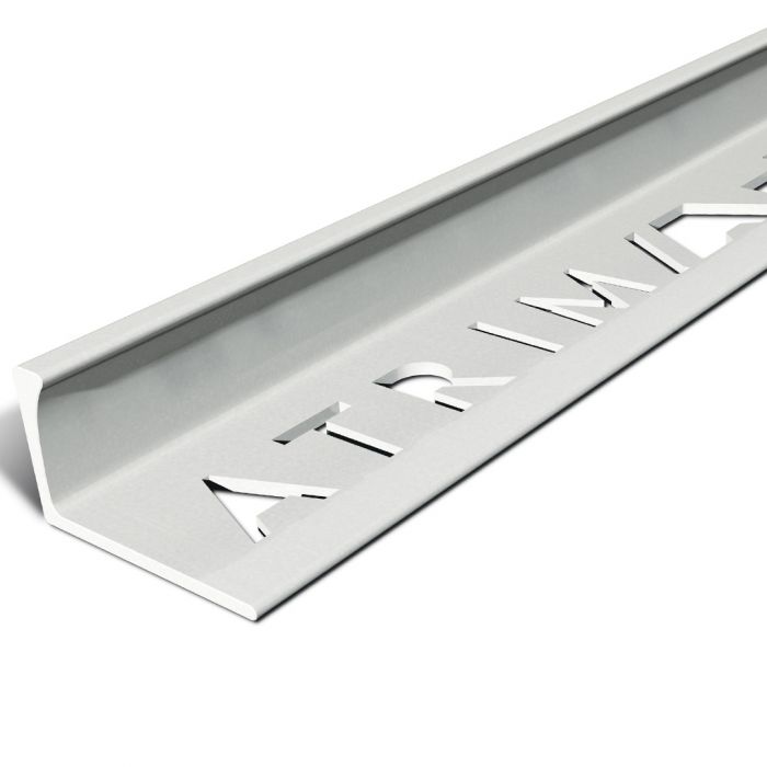 Atrim 12mm Straight Edge Aluminium Matt White Tile Trim - 2.5m ...