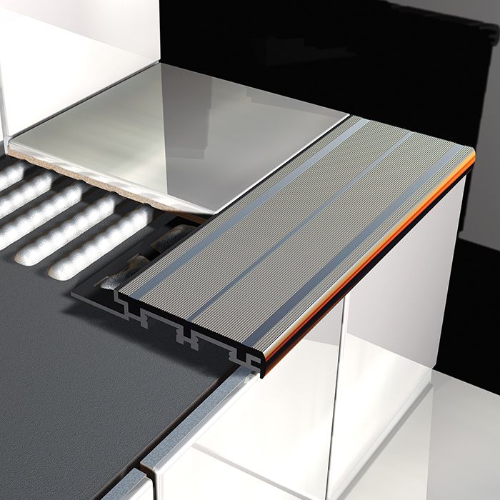 Atrim 10mm Wide Step 50mm Profile Aluminium Brown - 2.7m – Trimline Group