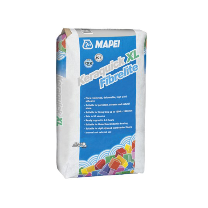 Mapei Keraquick XL Fiberlite Grey Rapid tile adhesive C2FT - 15kg ...