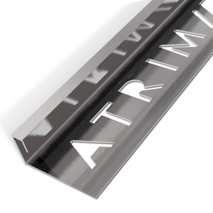 Atrim 22mm Precision Straight Edge Stainless Steel Tile Trim - 2.5m ...