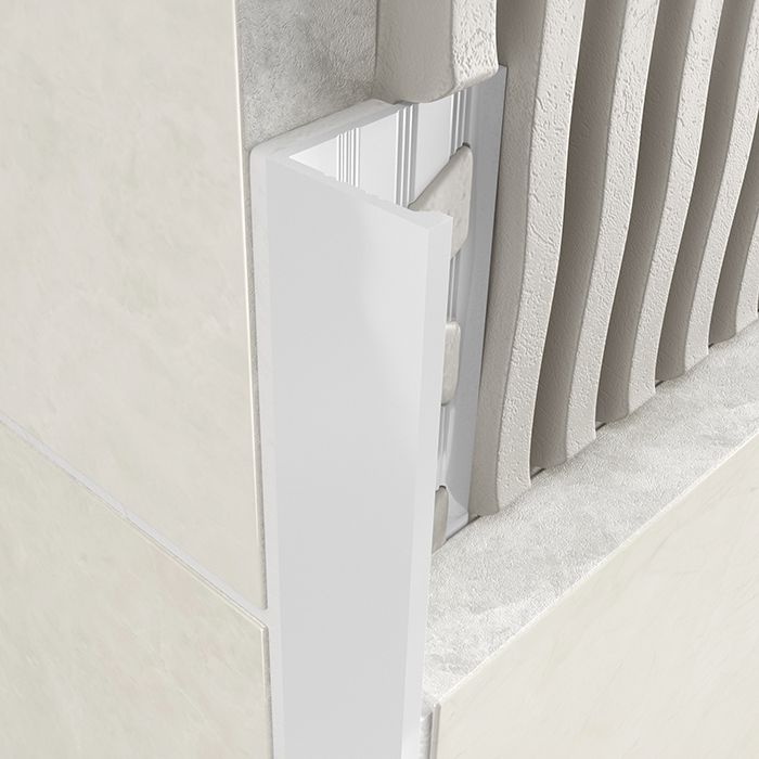 Atrim 10mm Straight Edge Aluminium Brushed Black Tile Trim - 2.5m ...