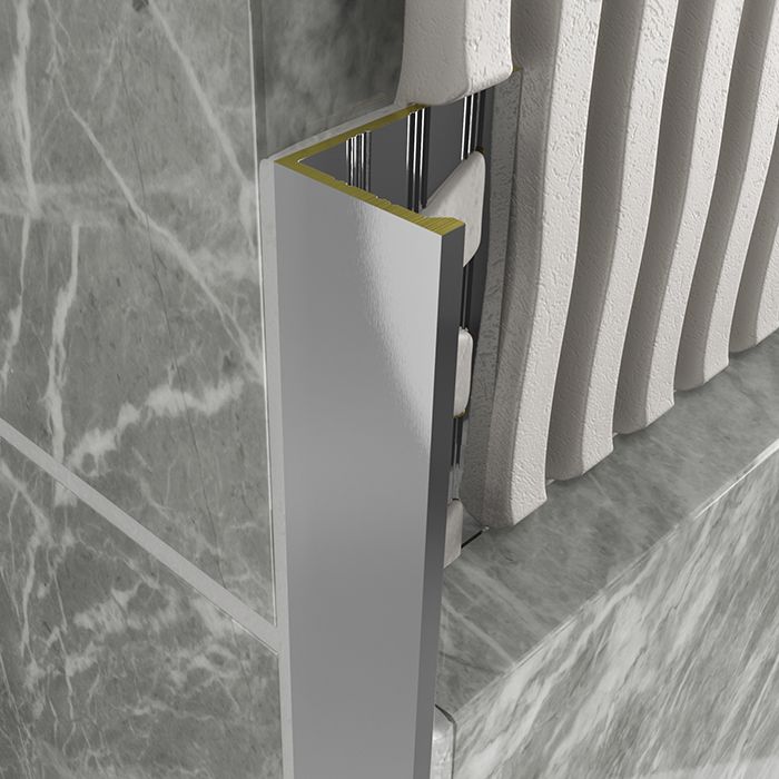 Atrim 10mm Straight Edge Chrome Plated Brass Polished Tile Trim - 2.5m ...