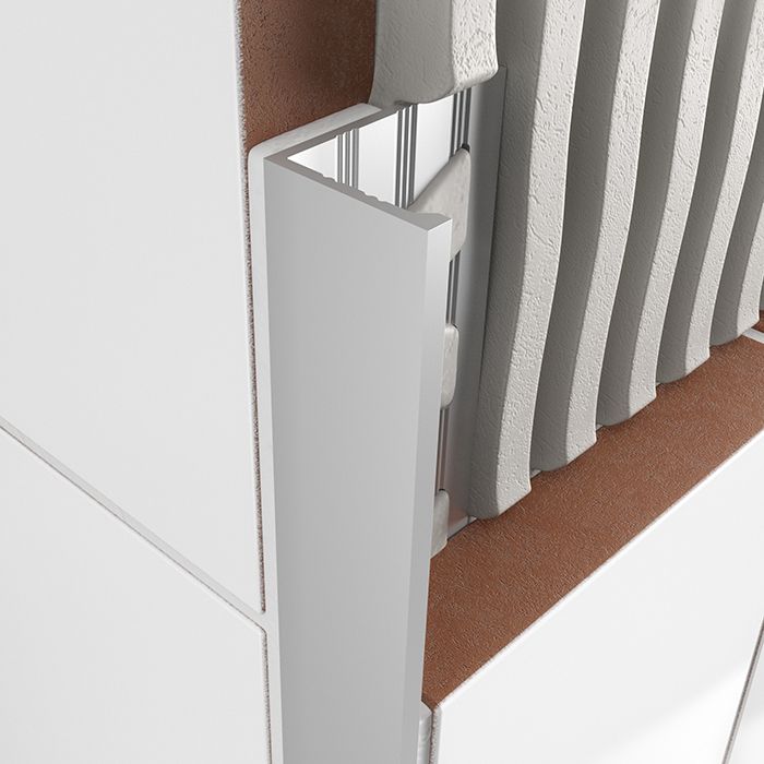 Atrim 8mm Straight Edge Aluminium Matt Silver Tile Trim - 2.5m ...