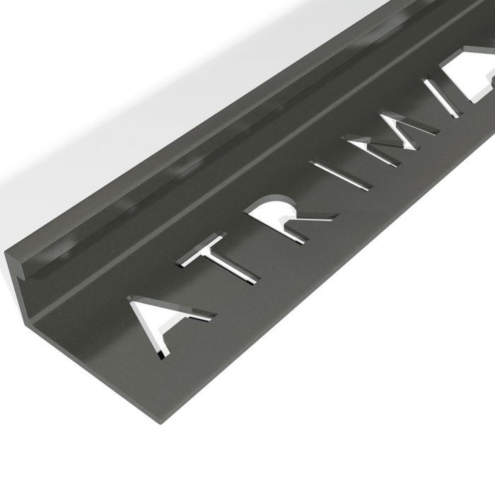 Atrim 12mm Straight Edge Aluminium Gloss Black Tile Trim - 2.5m ...